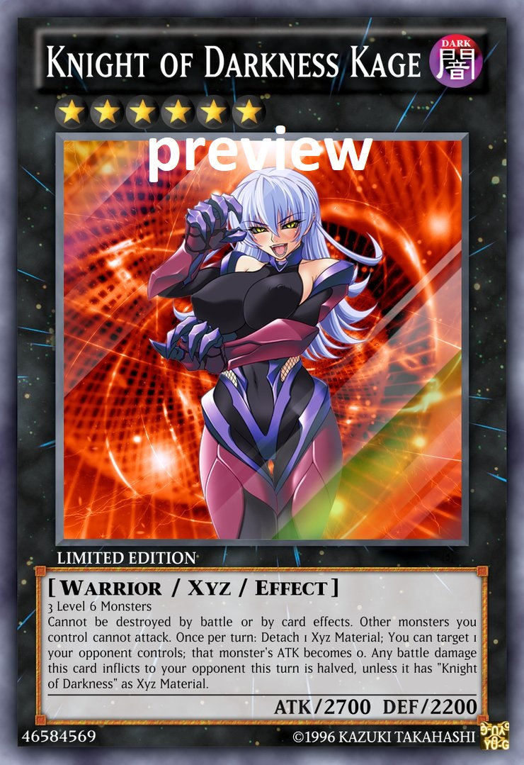 Knight of Darkness Kage Orica Custom Card Obelisk Tormentor Winged ...