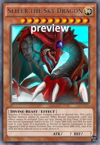 Slifer the Sky Dragon Orica Custom Card Obelisk Tormentor - Etsy