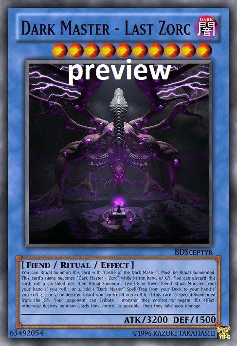 Dark Master-last Zorc Orica Custom Card Obelisk Tormentor - Etsy