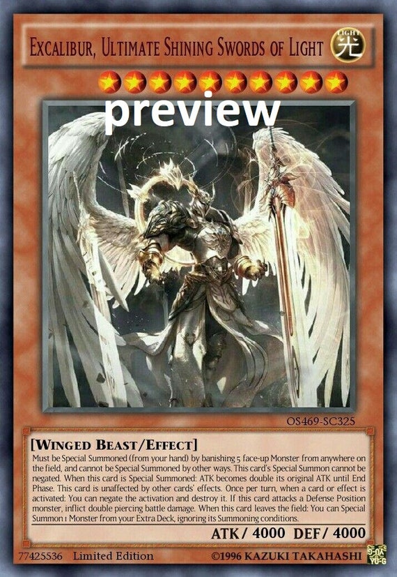 Excalibur Ultimate Shining Swords of Light Orica Custom Card | Etsy