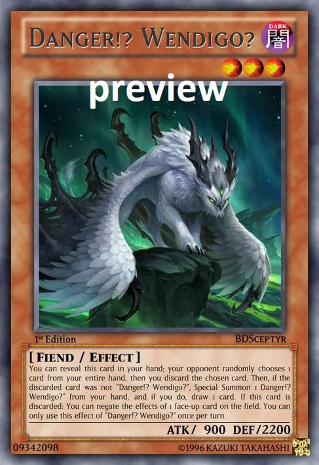 Danger!? Wendigo? Orica Custom Card Obelisk Tormentor Winged Dragon of ...
