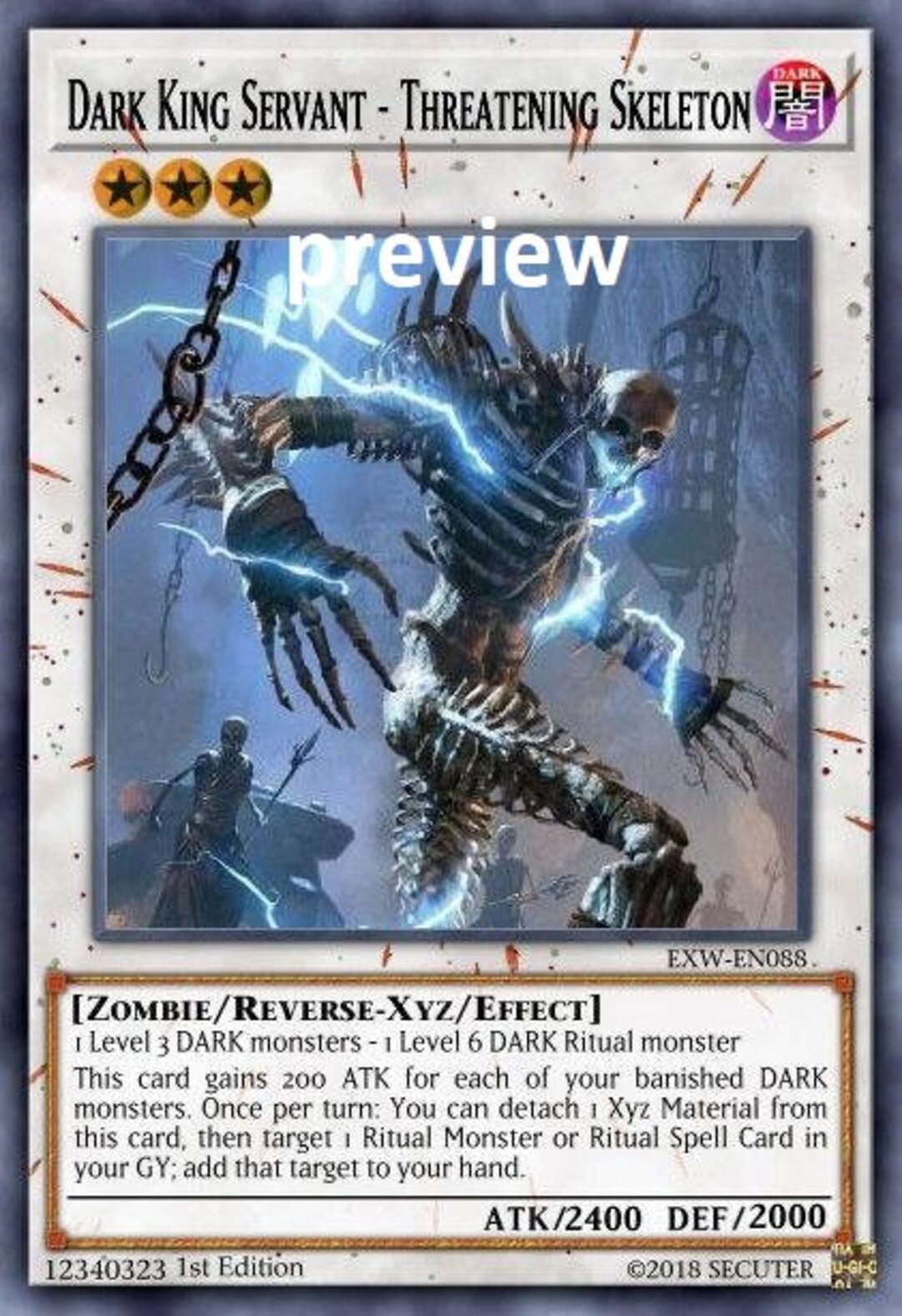 Dark King Servant - Threatening Skeleton Orica Custom Card Obelisk ...