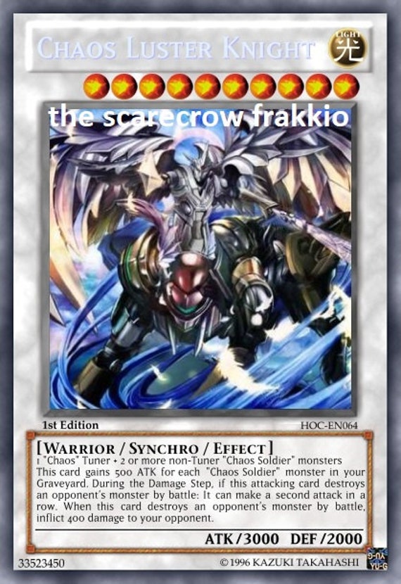 Chaos Luster Knight Orica Custom Card Dragon Obelisk Tormentor - Etsy