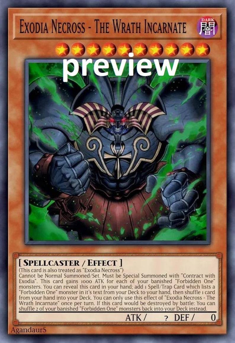 Exodia Necross-the Wrath Incarnate Orica Custom Card Obelisk - Etsy