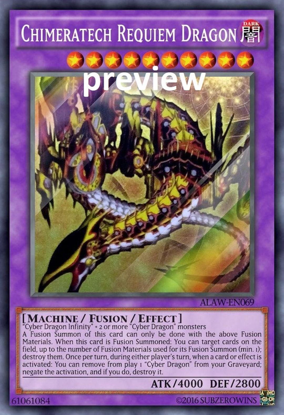Chimeratech Requiem Dragon Orica Custom Card Obelisk Tormentor Winged ...