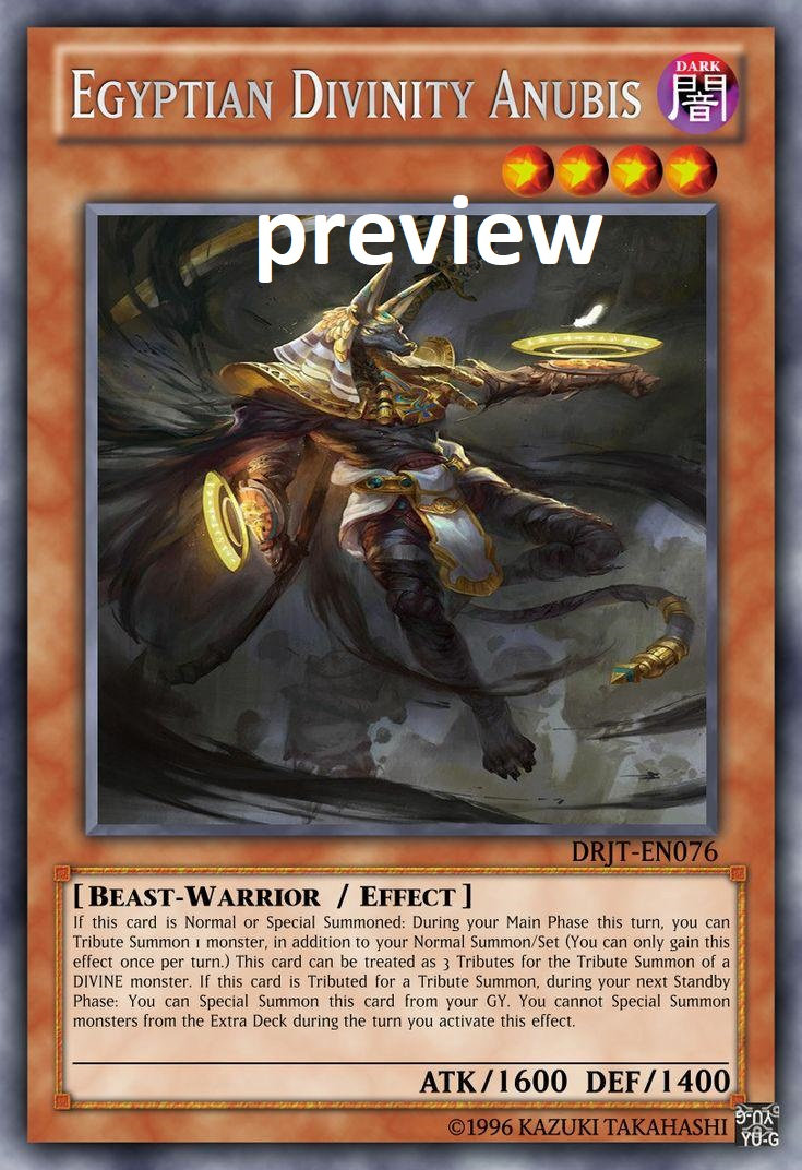 Egyptian Divinity Anubis Orica Custom Card Obelisk Tormentor Winged ...