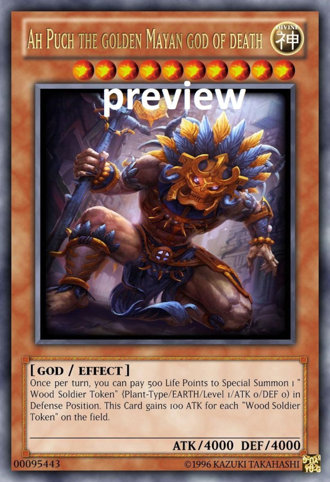 Ah Puch the Golden Mayan God of Death Orica Custom Card - Etsy