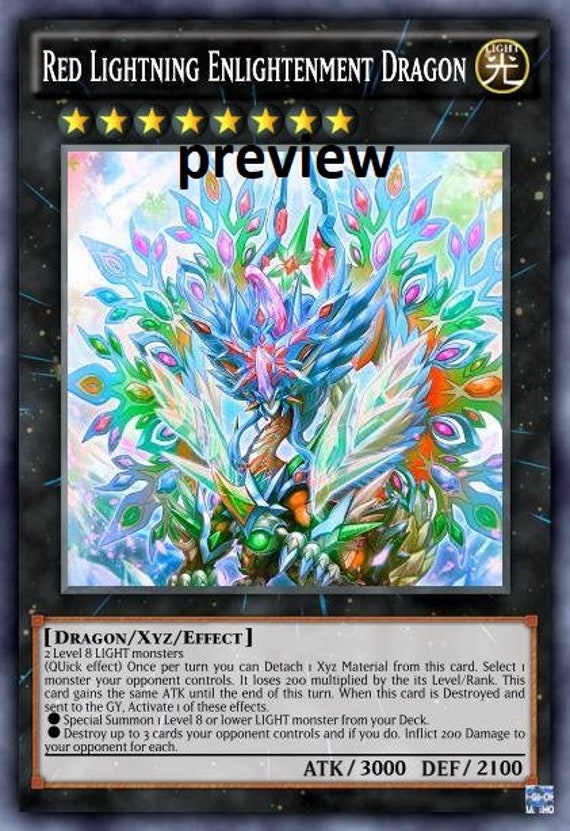 Red Lightning Enlightenment Dragon Orica Custom Card Obelisk | Etsy