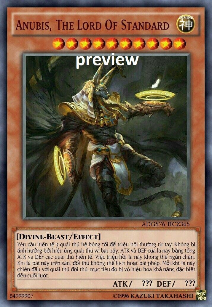 Anubis the Lord of Standard Orica Custom Card Obelisk - Etsy