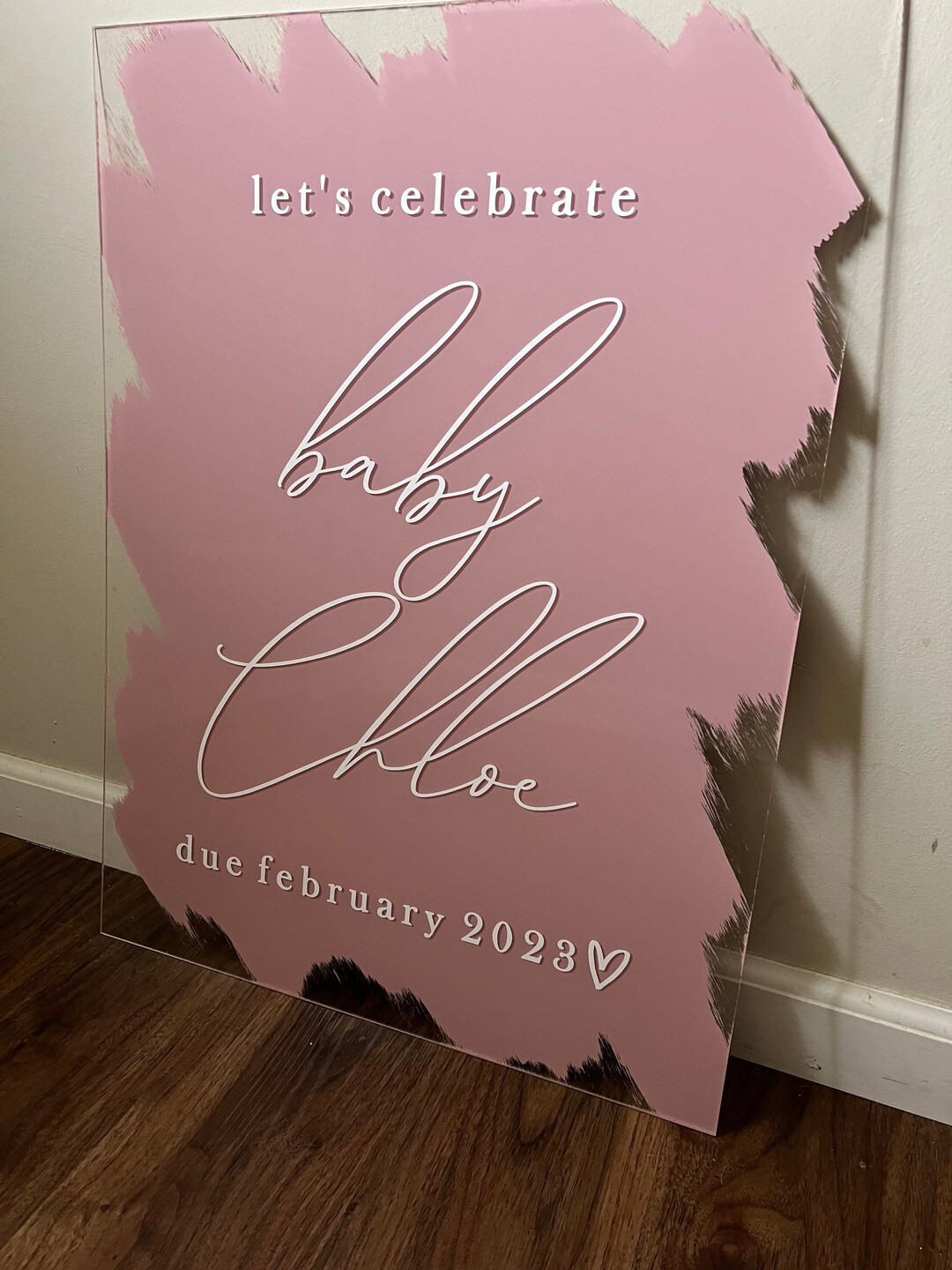 Acrylic Baby Shower Sign | Custom Baby Name Welcome Sign | Minimal Baby ...