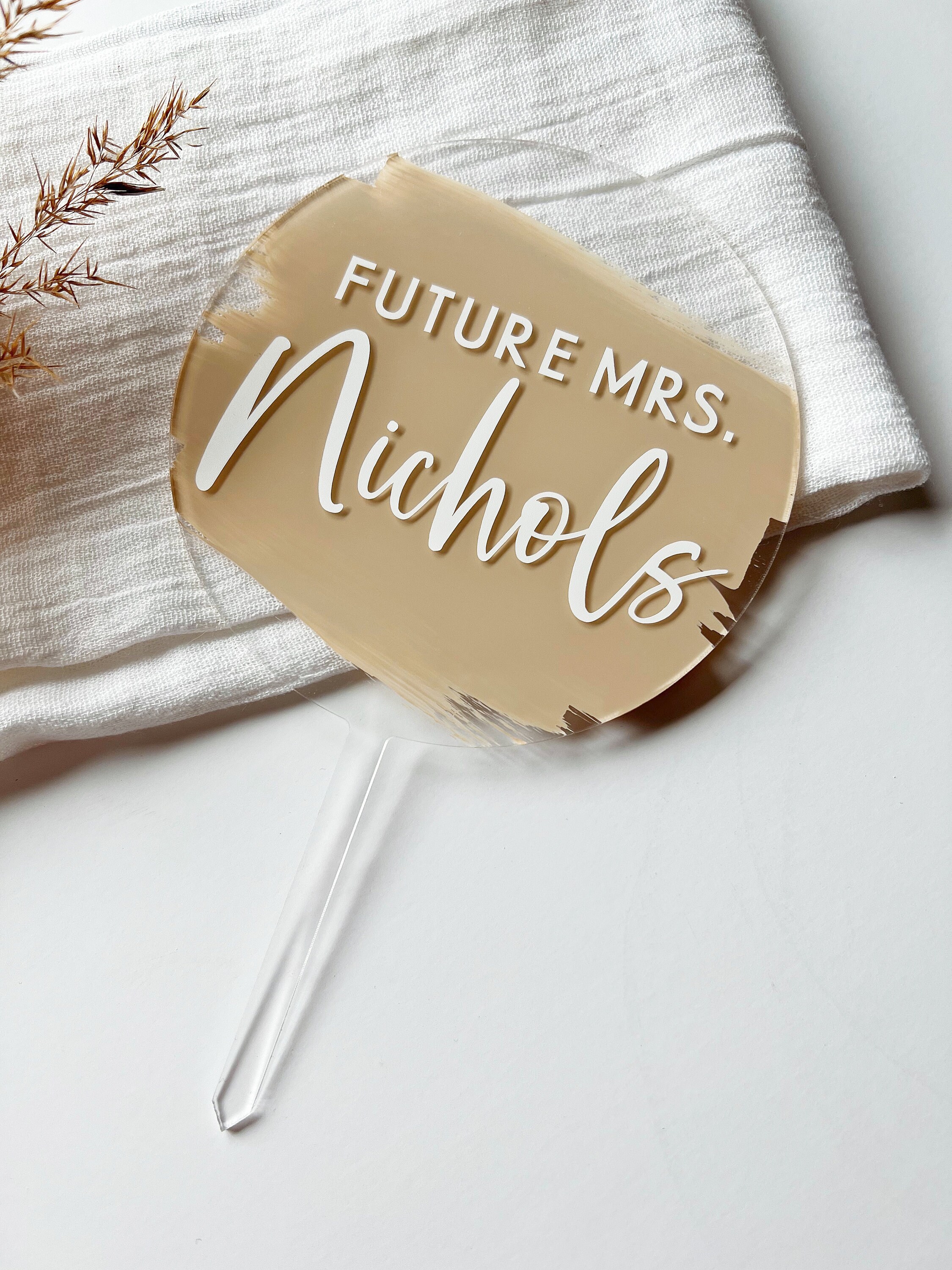 Acrylic Future Mrs Cake Topper Personalized Bridal Shower - Etsy