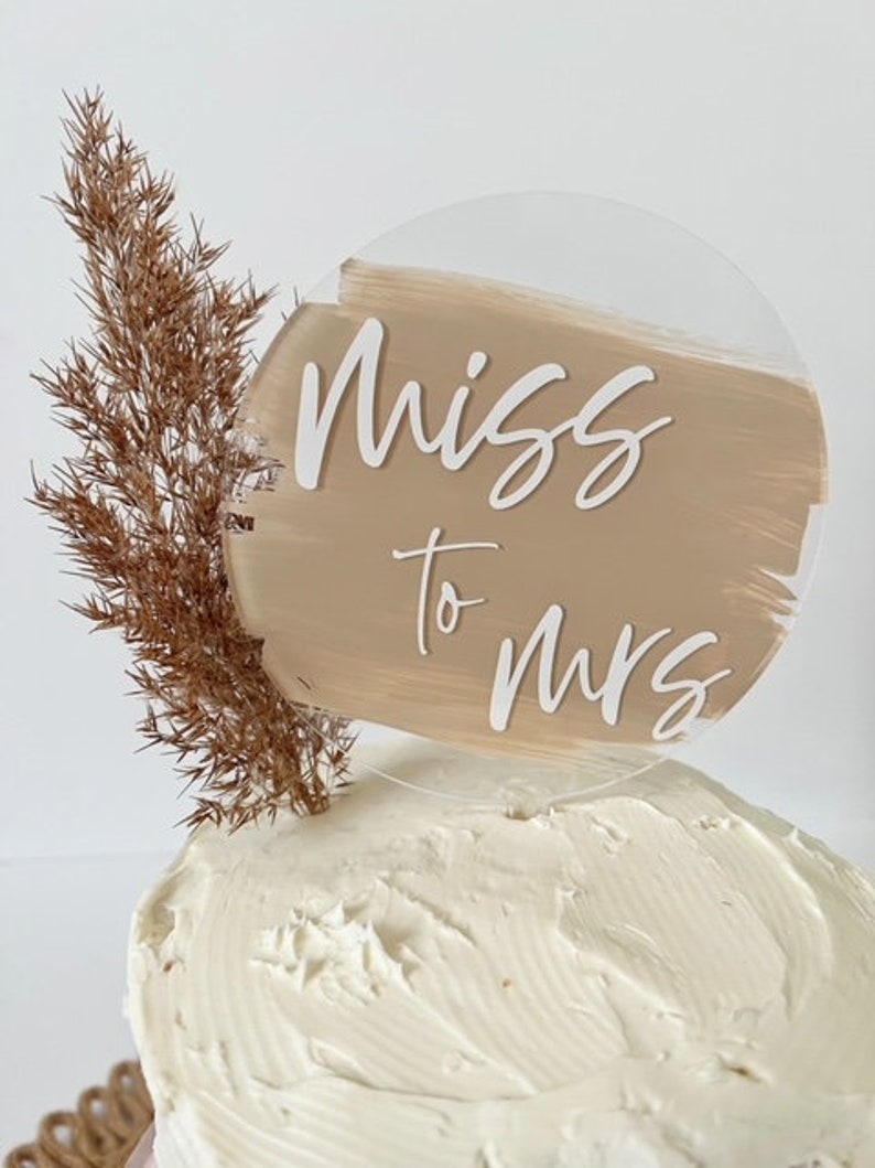 Personalized Bridal Shower Cake Topper Custom Acrylic Cake | Etsy