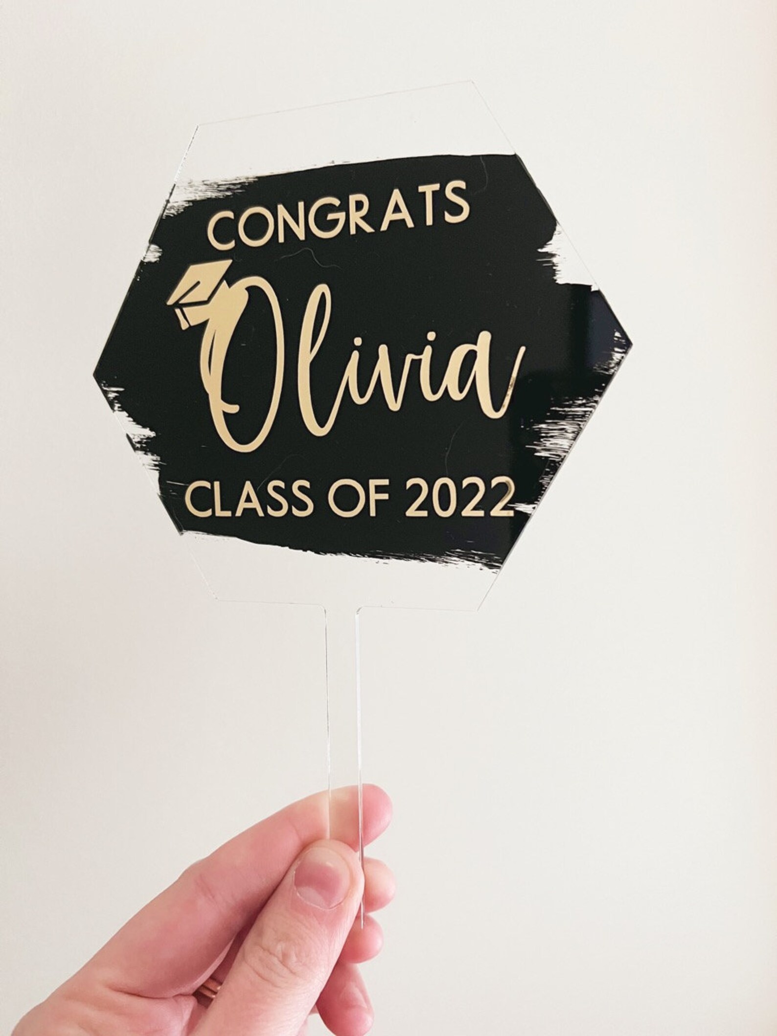 Graduation Cake Topper | Gold Graduation Name Cake Topper | Custom ...