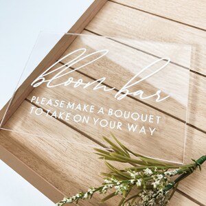 Flower Bar Sign | Bloom Bar Acrylic Sign | Bouquet Bar Tabletop Sign ...
