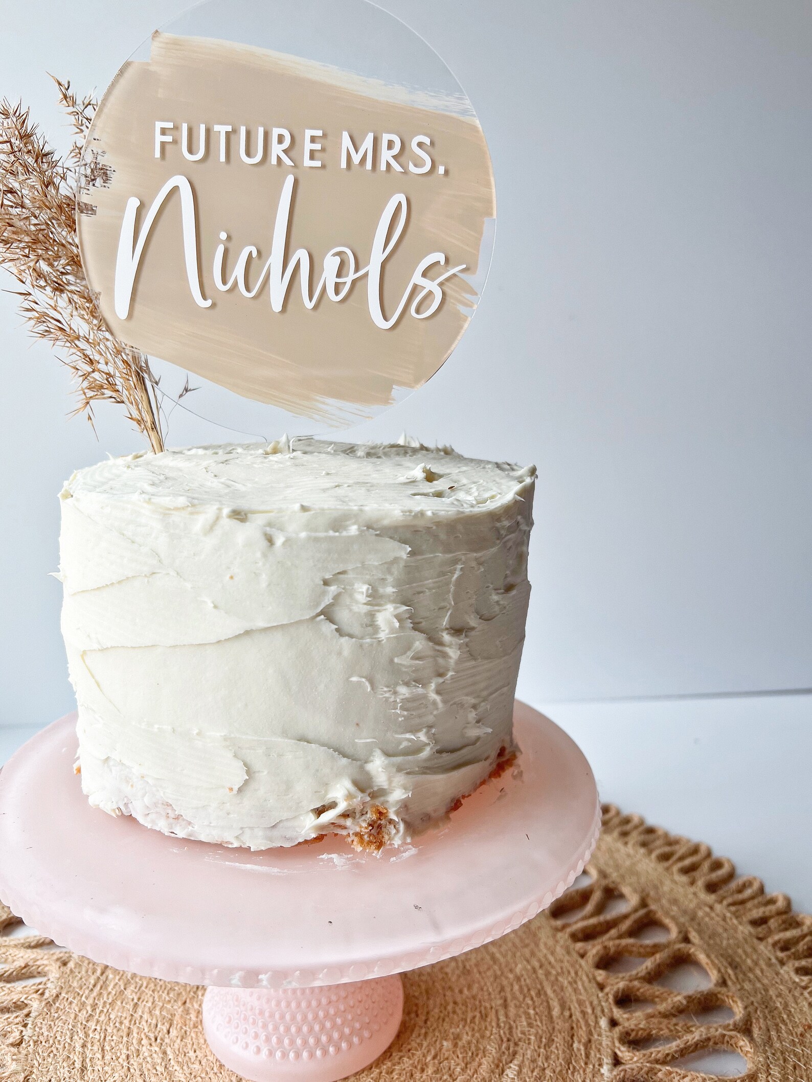 Acrylic Future Mrs Cake Topper Personalized Bridal Shower - Etsy