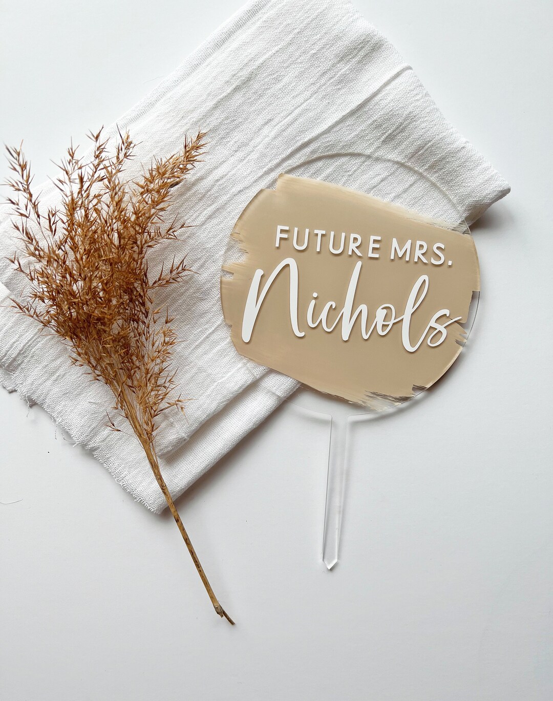 Acrylic Future Mrs Cake Topper | Personalized Bridal Shower Cake Topper ...
