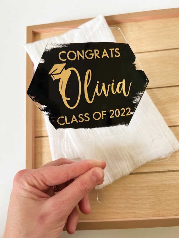 Graduation Cake Topper Gold Graduation Name Cake Topper - Etsy