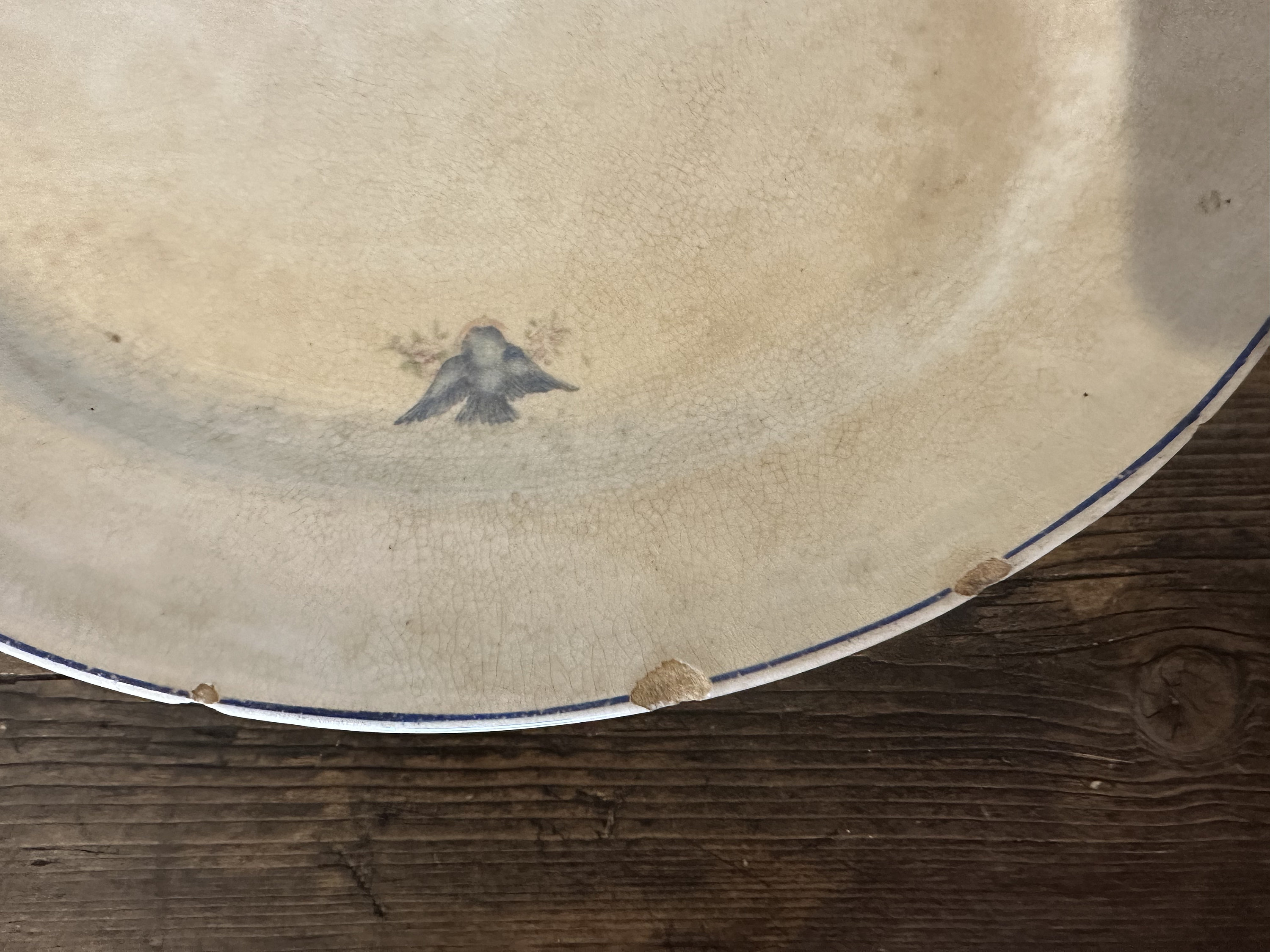 Heavily Stained and Crazed Blue Bird Apple Blossom Blue - Etsy