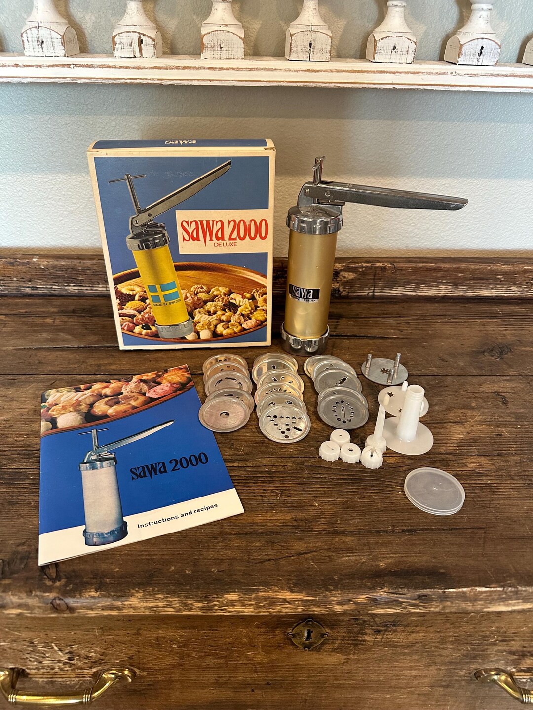 Vintage Sawa 2000 Deluxe Cookie Press Made in Sweden COMPLETE ...