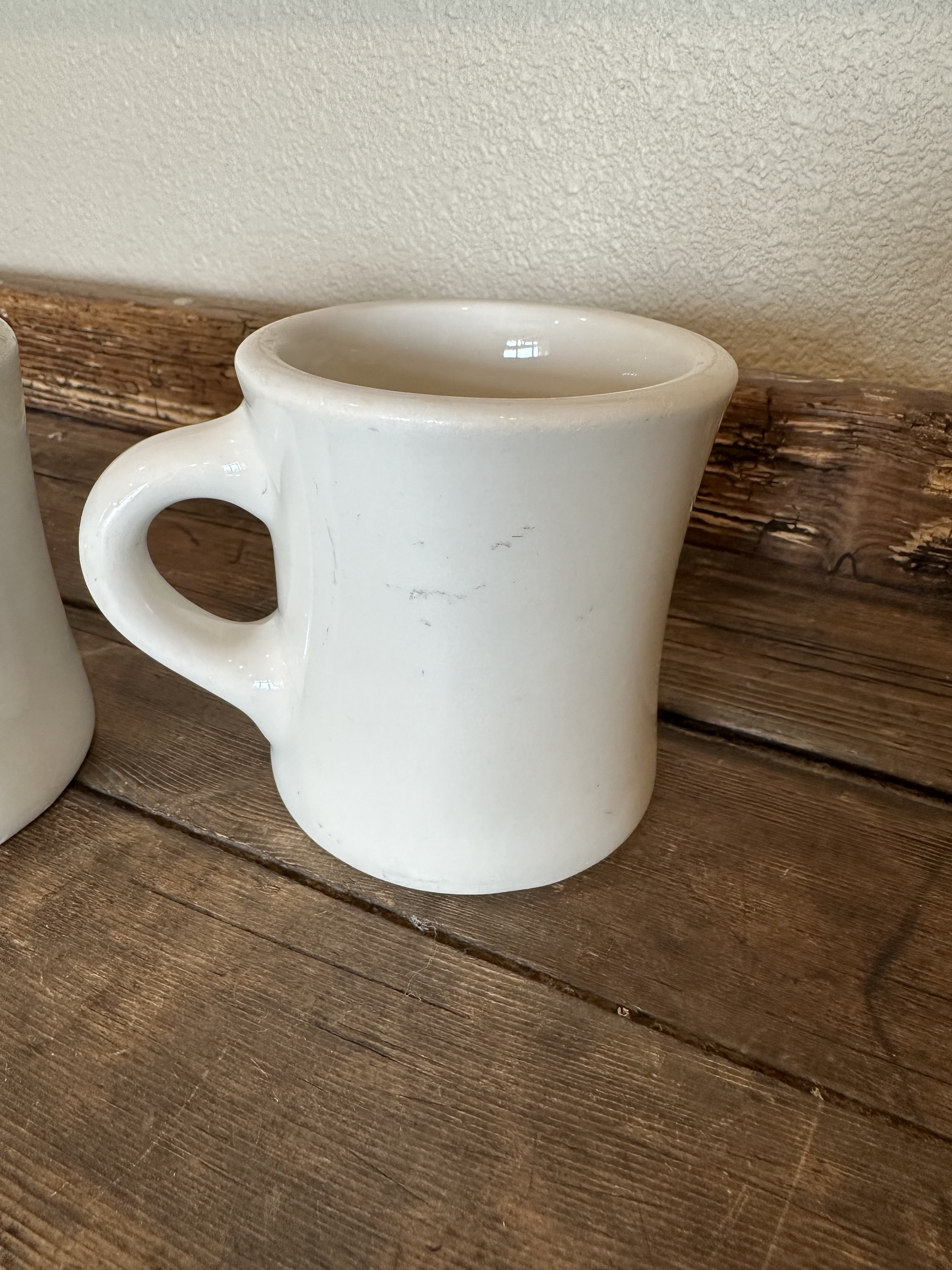 Set of 3 Vintage White Sterling Vitrified China Diner Mugs / Heavy ...