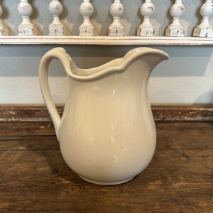 Large 10.5 Ironstone Pitcher Buffalo China / Plain Solid White Marked ...