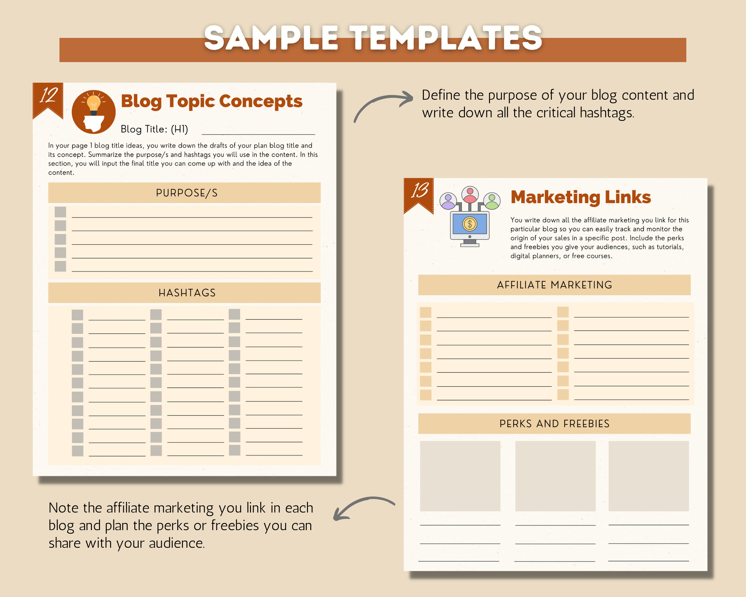 Printable Blogging Planner Blog Planner Blogger Kit Website - Etsy