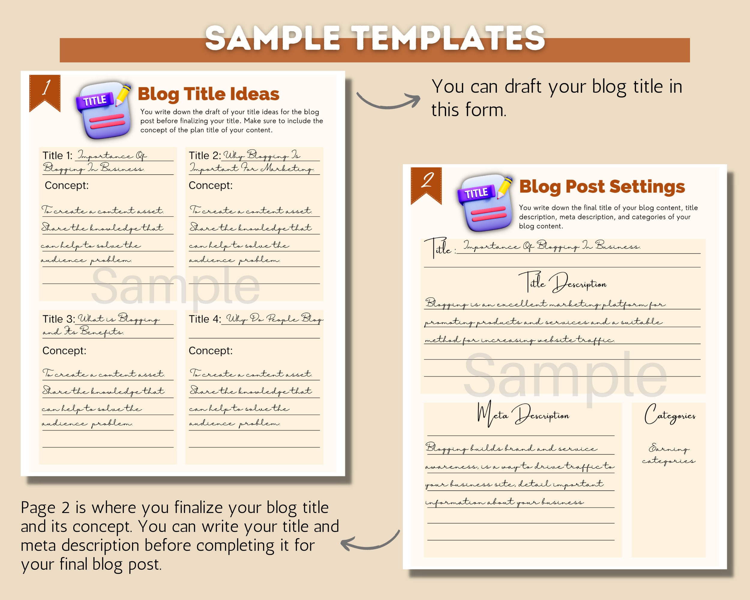 Printable Blogging Planner Blog Planner Blogger Kit Website - Etsy