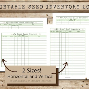 Printable Seed Inventory Logs, Seed Saving, Seed Inventory Worksheets ...