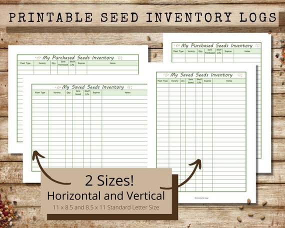 Printable Seed Inventory Logs Seed Saving Seed Inventory - Etsy