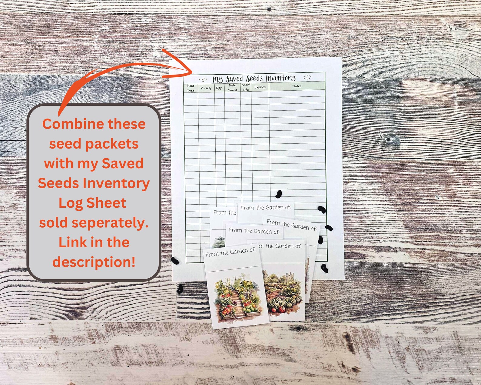 12 Printable Cottage Garden Seed Packets, Vegetable Seed Envelopes ...
