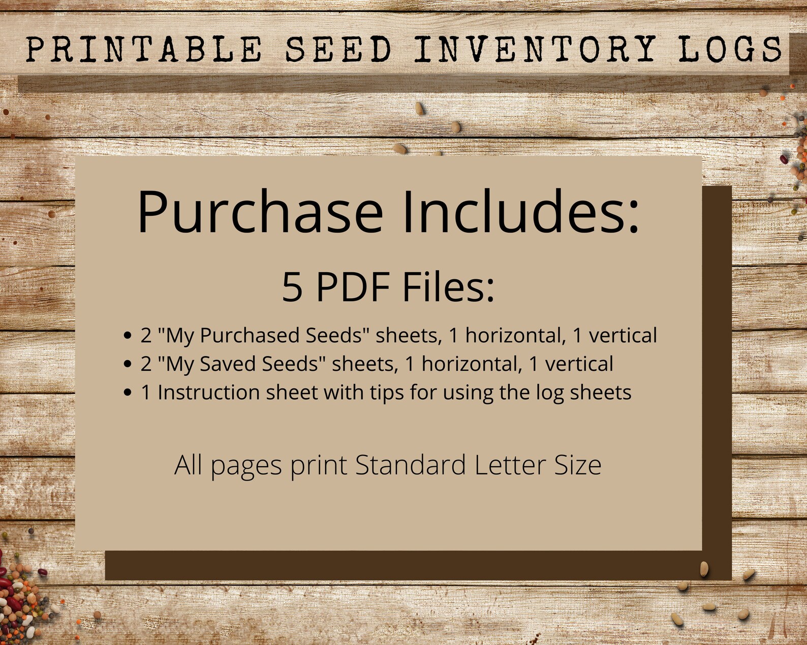 Printable Seed Inventory Logs, Seed Saving, Seed Inventory Worksheets ...