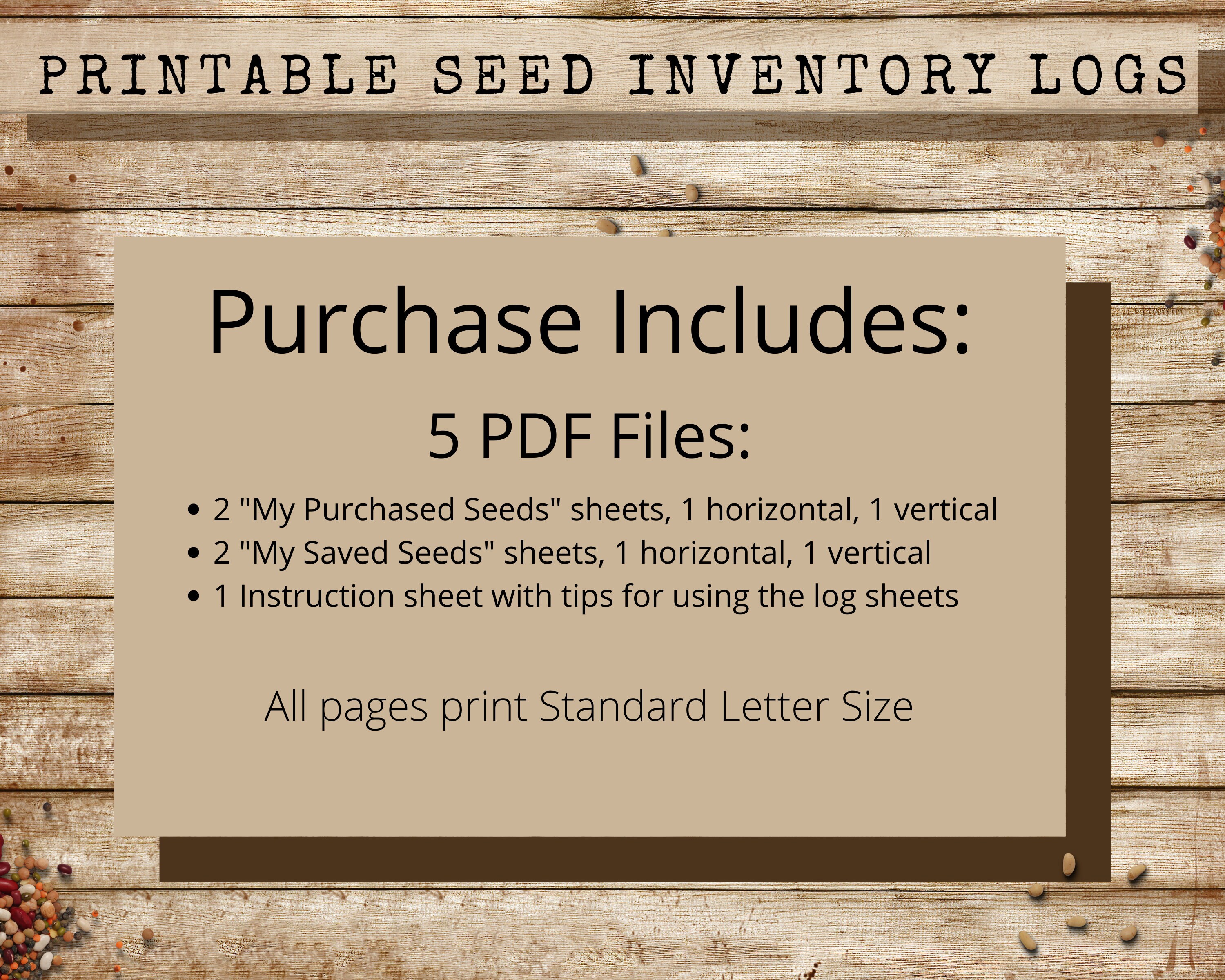Printable Seed Inventory Logs, Seed Saving, Seed Inventory Worksheets ...