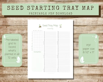 Printable Seed Tray Map 12 Cell Grid Layout, Seed Starting Tray Cell ...