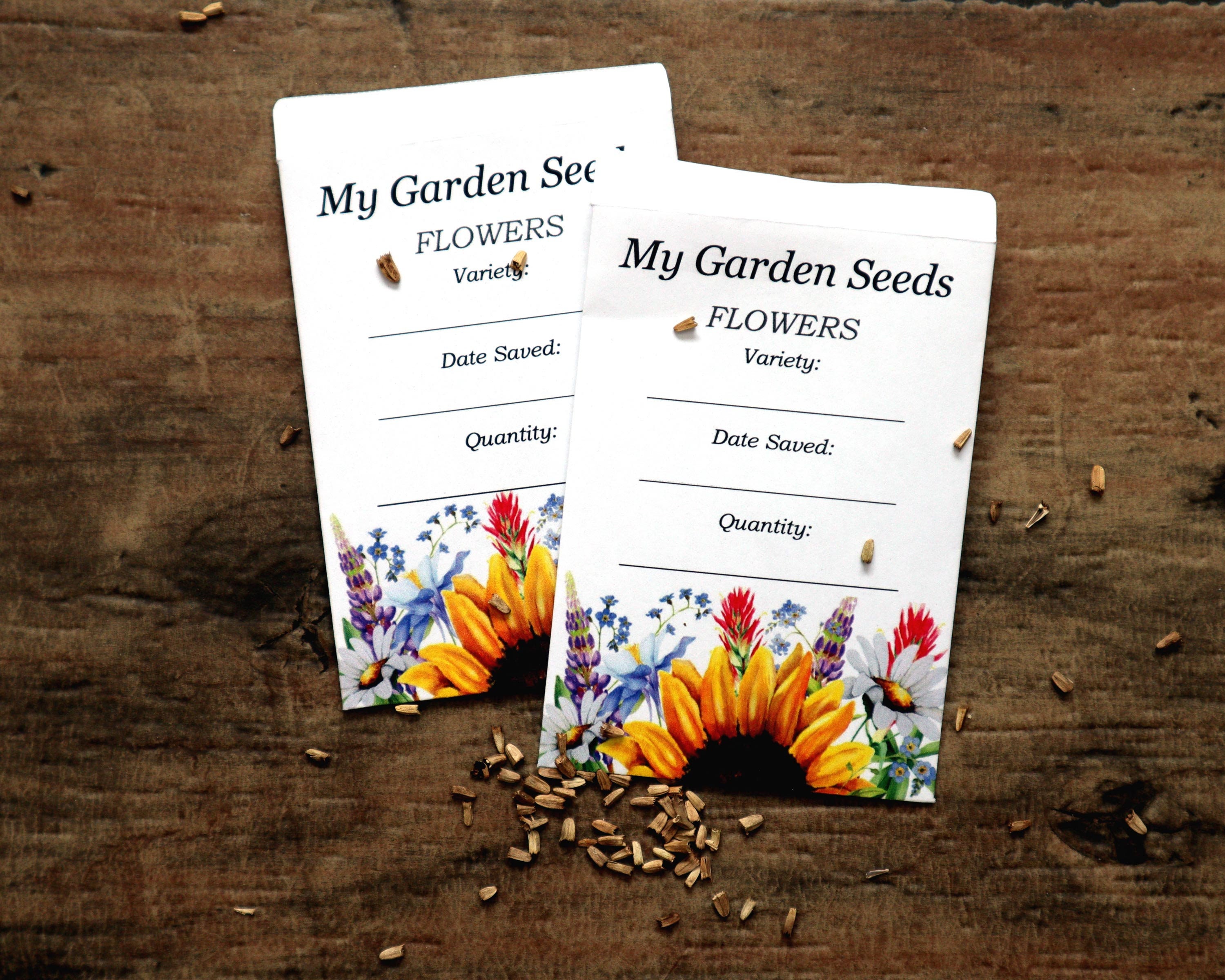 Printable Flower Seed Packet, Garden Flower Seed Envelope, DIY Seed ...