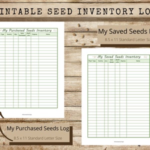 Printable Seed Inventory Logs, Seed Saving, Seed Inventory Worksheets ...