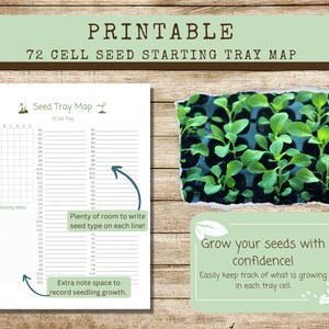Printable Seed Tray Map 72 Cell Grid Layout With Labels, Seed Starting ...