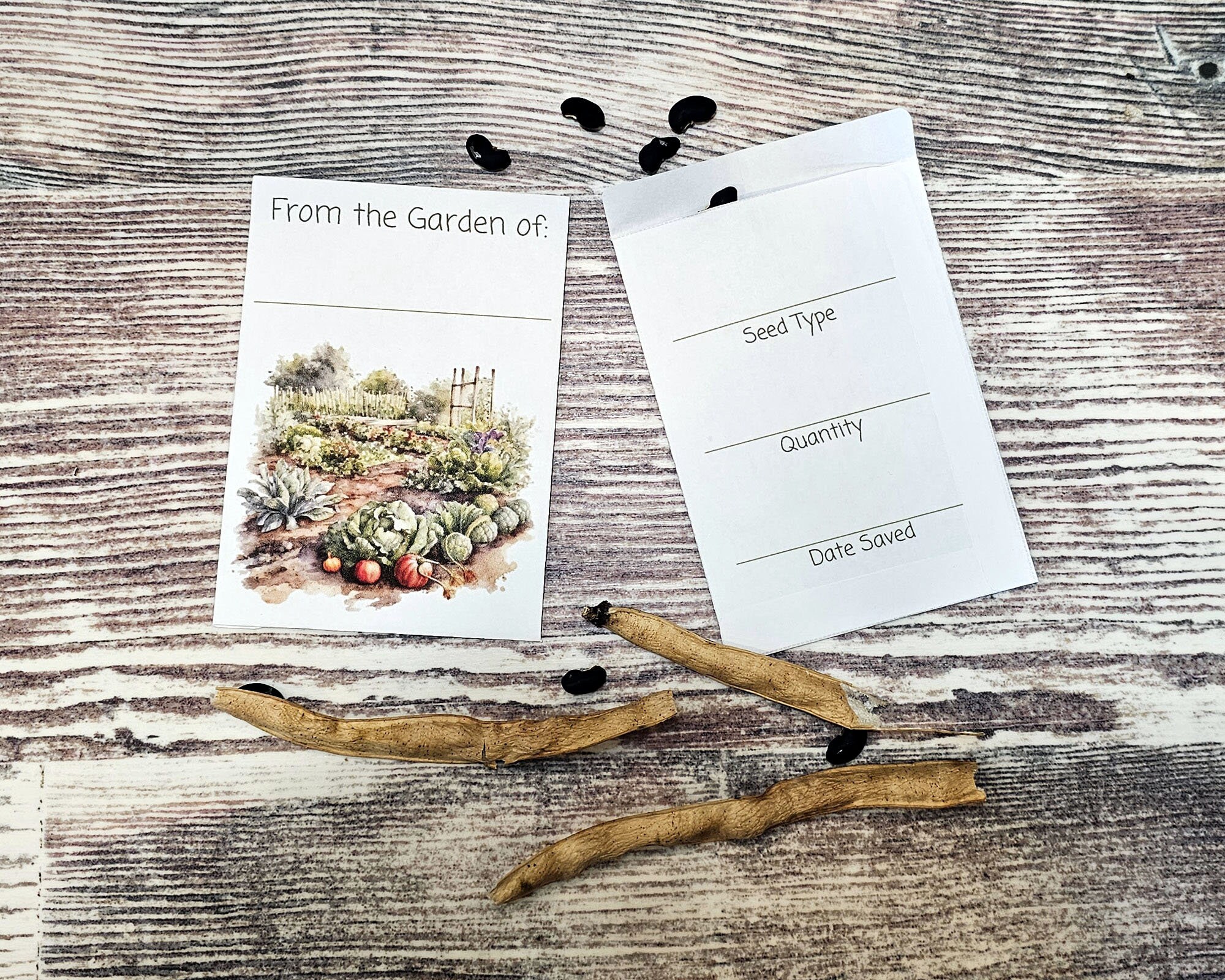 Printable Cottage Garden Seed Packets, Vegetable Seed Envelopes, Seed ...