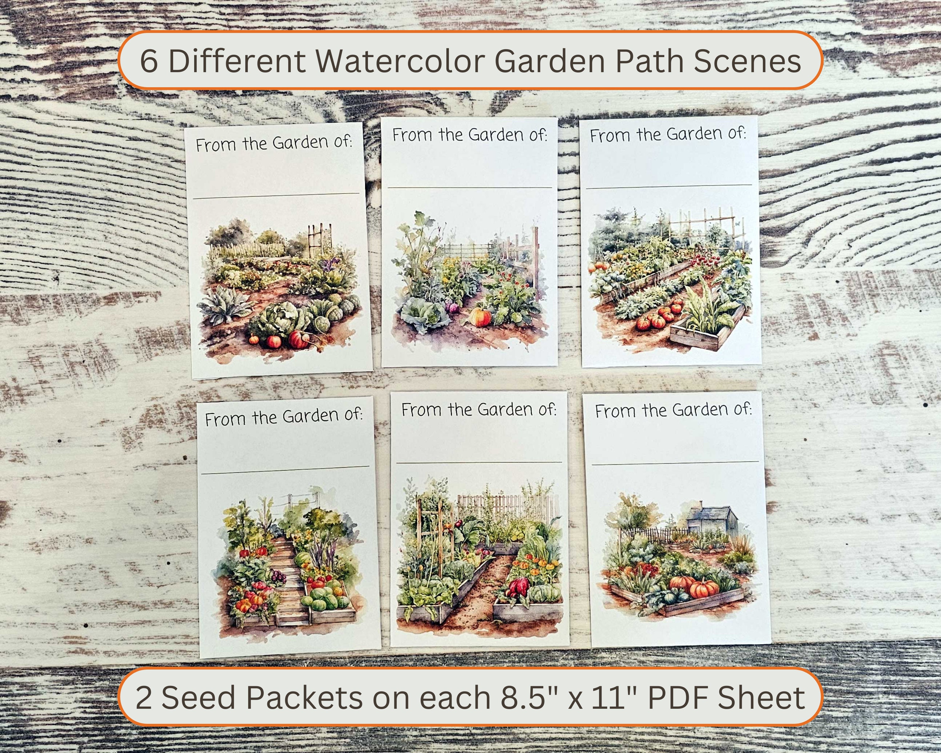 12 Printable Cottage Garden Seed Packets, Vegetable Seed Envelopes ...