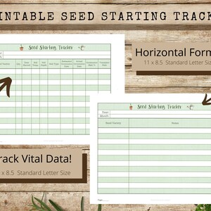 Printable Seed Starting Tracker Sheets - Etsy