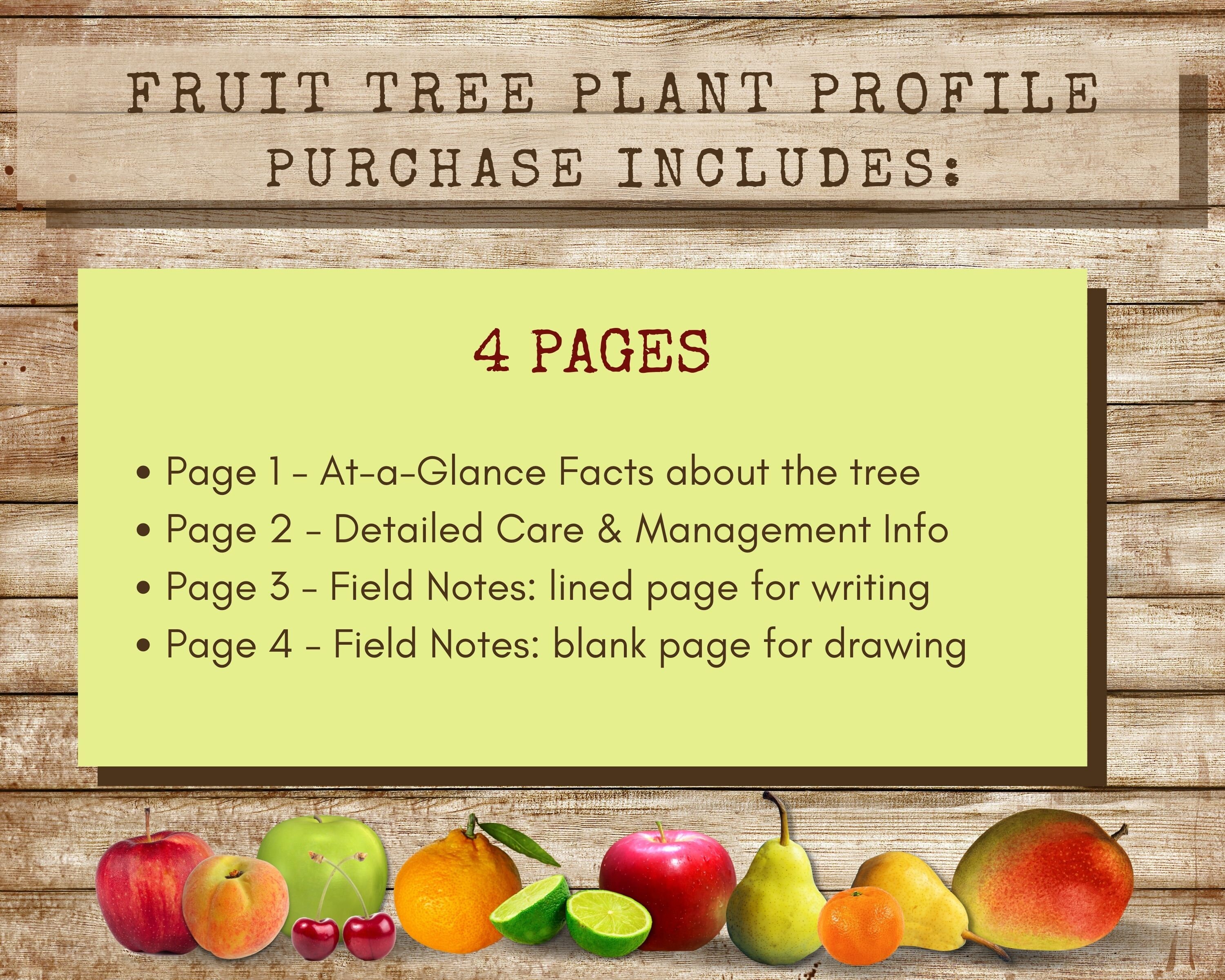 Printable Fruit Tree Plant Profile for Permaculture and Home Orchard ...