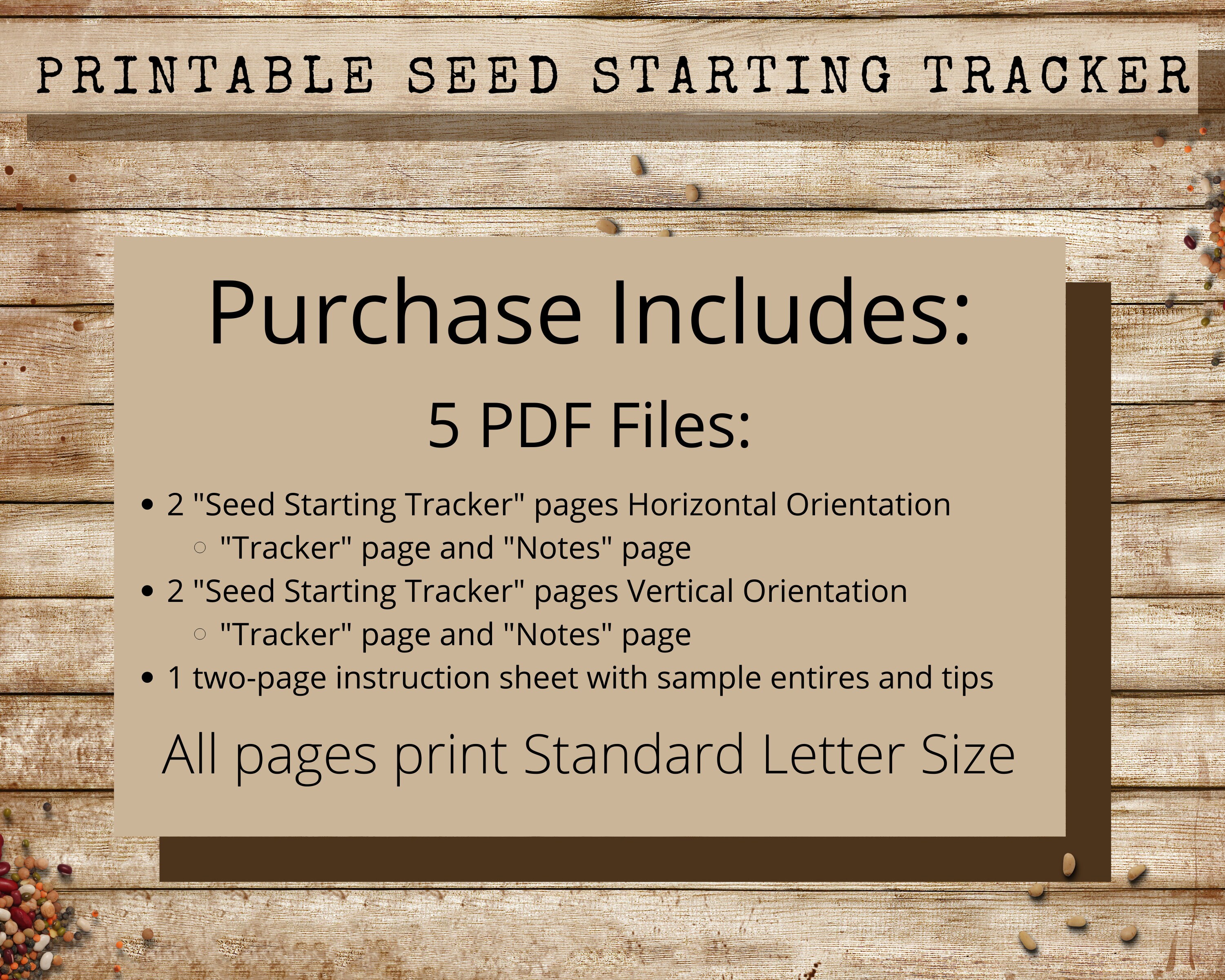 Printable Seed Starting Tracker Sheets - Etsy