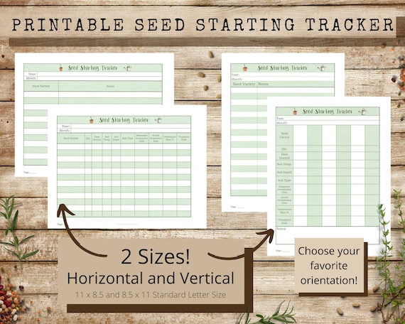Printable Seed Starting Tracker Sheets - Etsy