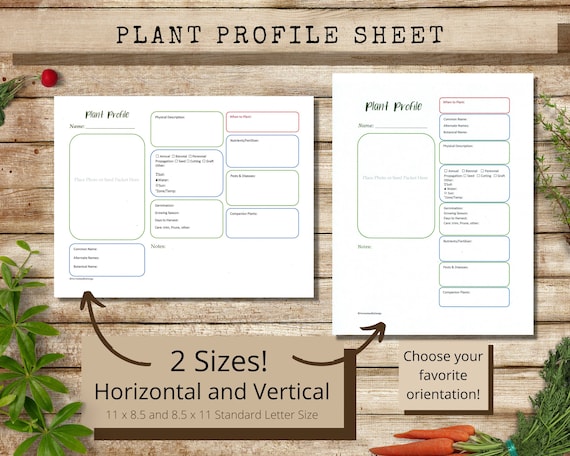Printable Plant Profile Sheet Plant I.D. Sheet Plant - Etsy