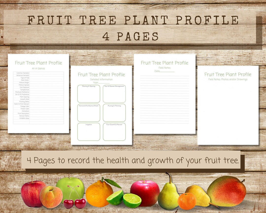 Printable Fruit Tree Plant Profile for Permaculture and Home Orchard ...