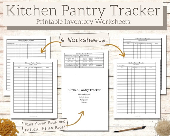 Kitchen Pantry Tracker Kitchen Inventory Minimalist Kitchen - Etsy