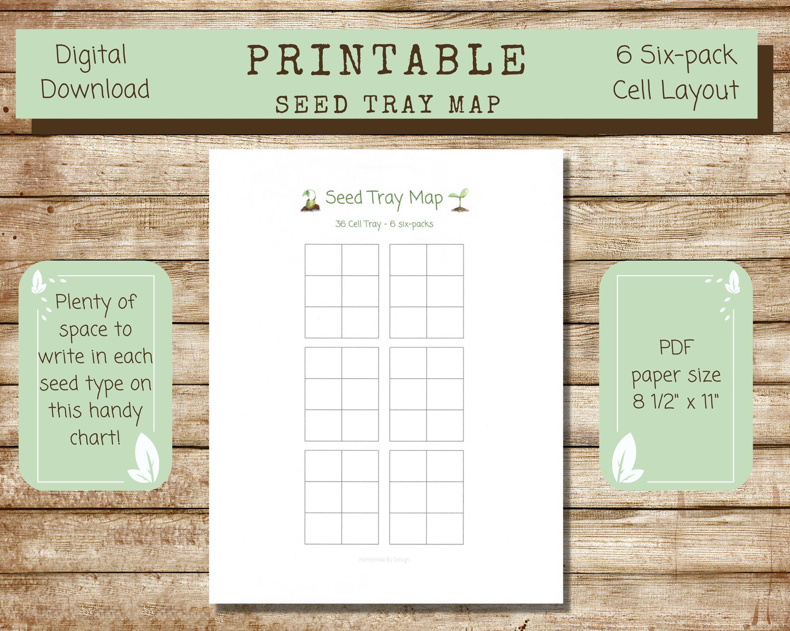 Printable Seed Tray Maps - 5 Different Grid Layouts to Choose From ...