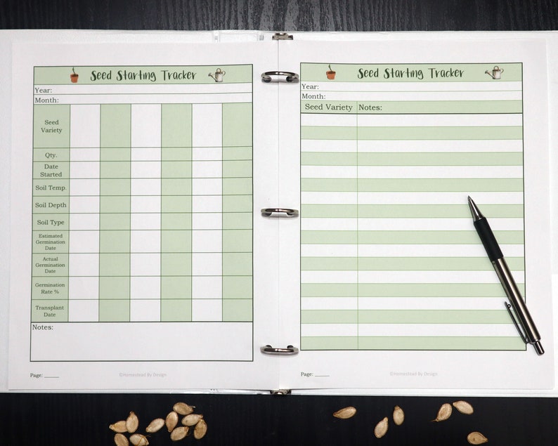 Printable Seed Starting Tracker Sheets - Etsy