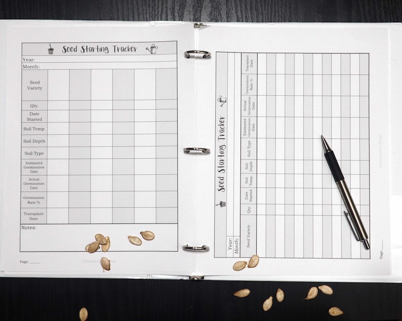 Printable Seed Starting Tracker Sheets - Etsy