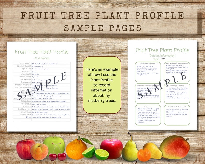 Printable Fruit Tree Plant Profile for Permaculture and Home Orchard ...