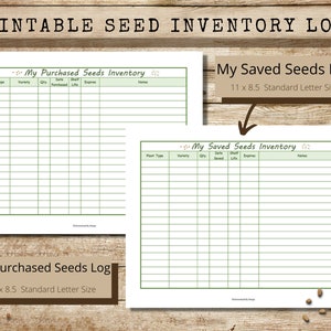 Printable Seed Inventory Logs, Seed Saving, Seed Inventory Worksheets ...
